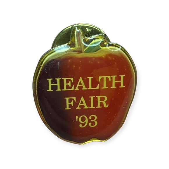 Jewelry | Vtg 1993 Health Fair Apple Shaped Enamel Pin Medical ...